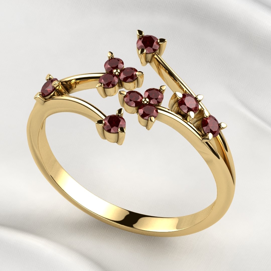 Beautiful Opened Fashion Gold Ring Model - TurboSquid 1874085