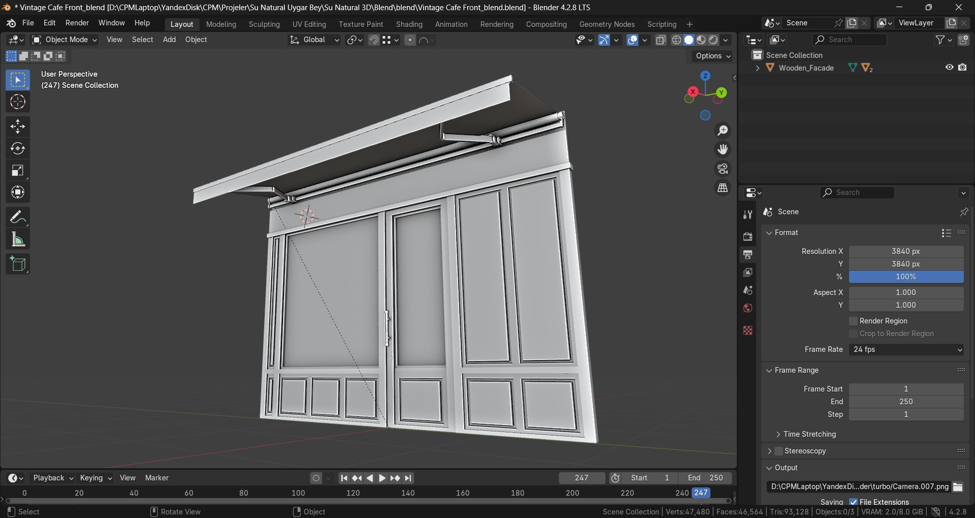 Vintage Cafe Front 3D Model - TurboSquid 2383966