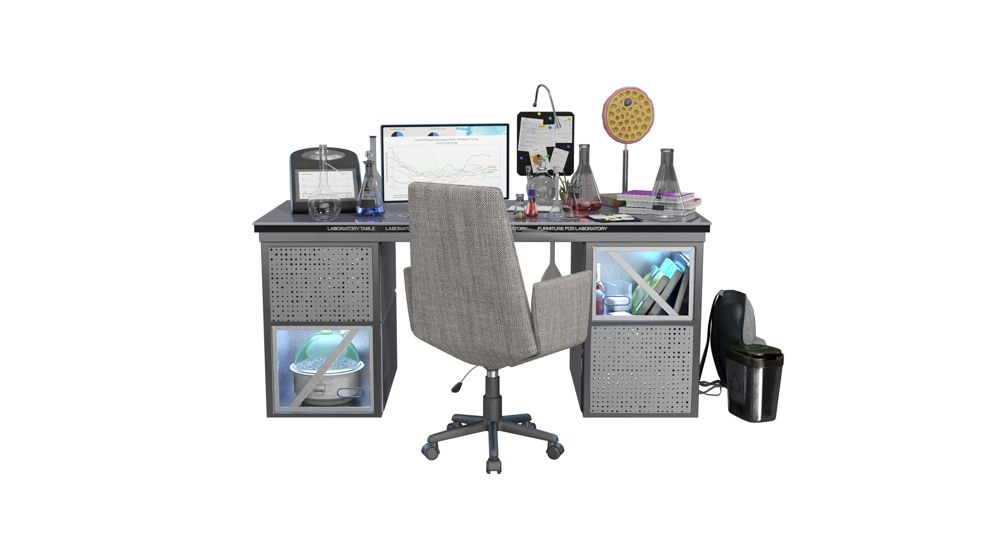 3D Model Lab Workplace Modern 2 - TurboSquid 1742729