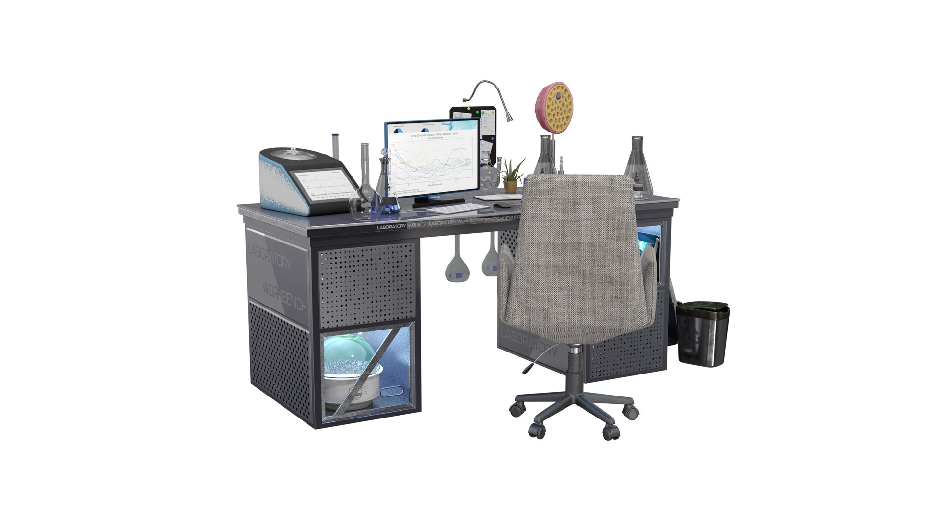 3D Model Lab Workplace Modern 2 - TurboSquid 1742729