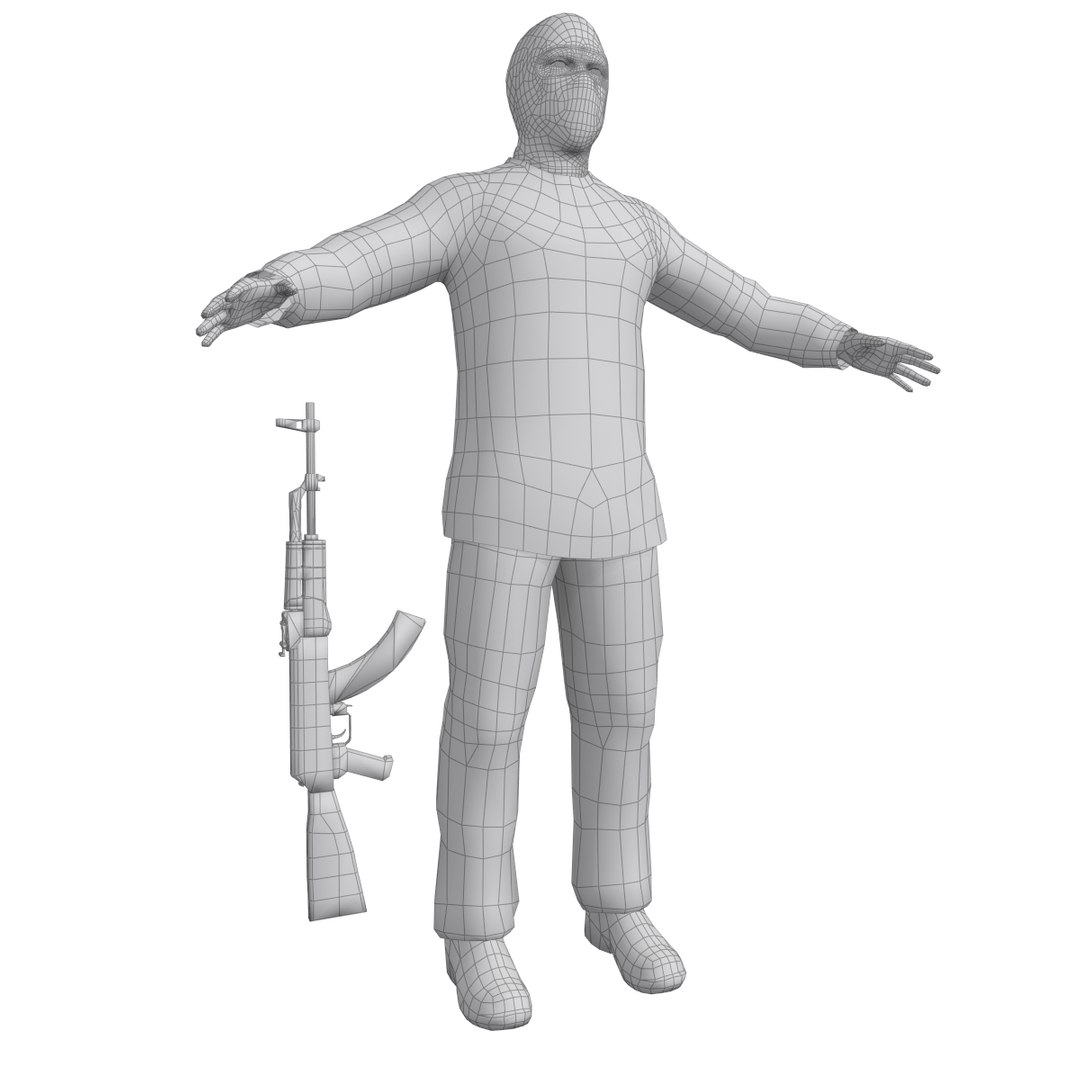 3d Model Of Terrorist Man