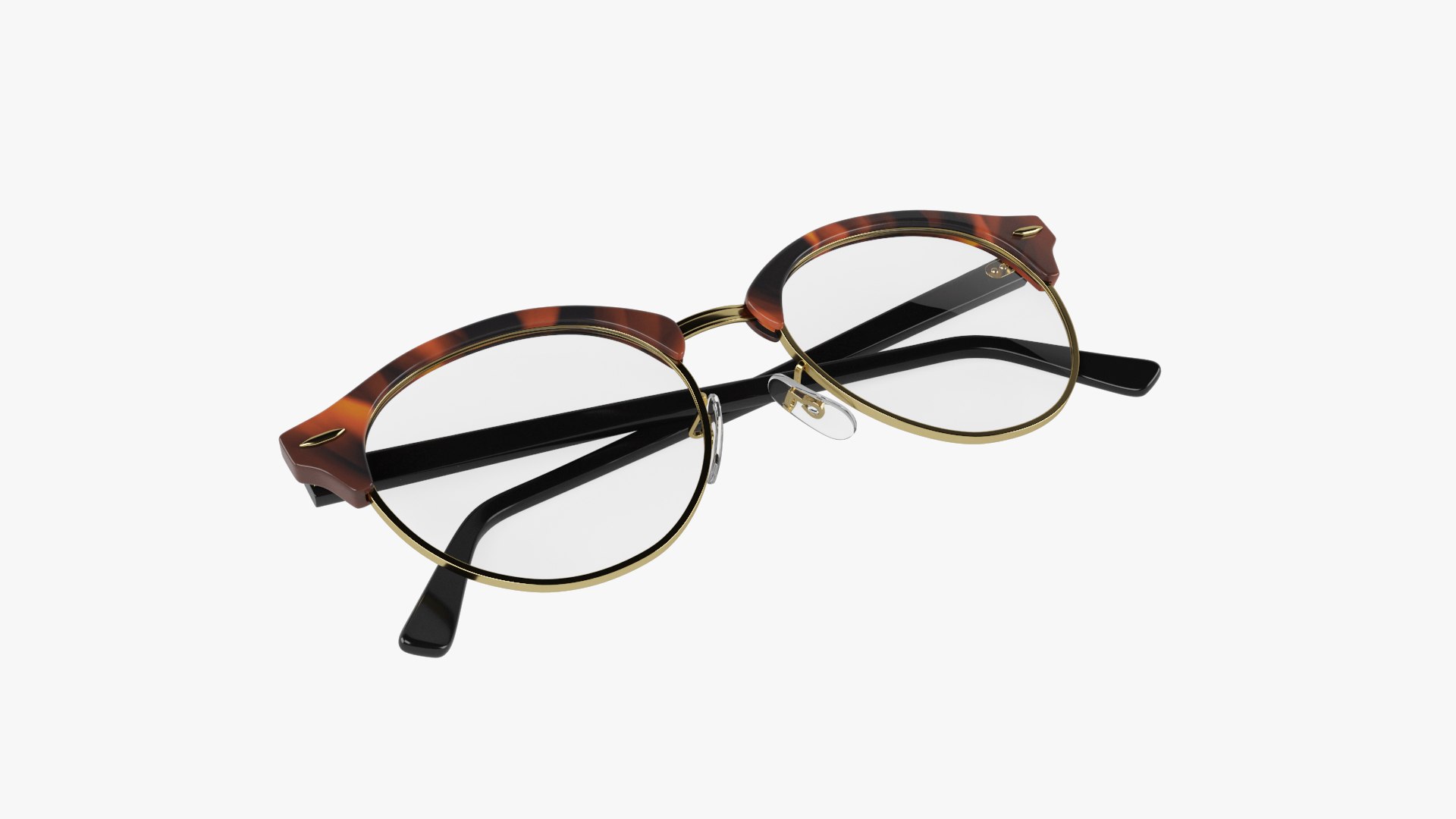 3D Classic Reading Glasses Folded Model - TurboSquid 2197075