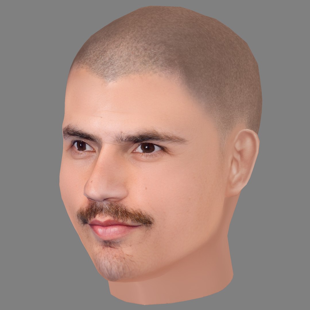 3D Hugo Diego Garcia Head - Low Poly Head For Game Model - TurboSquid ...