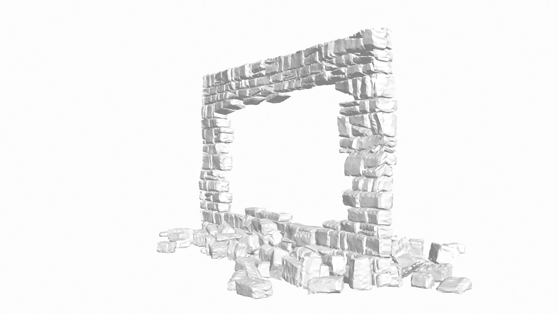 Realistic Stone Wall Collapse 3D Model - TurboSquid 1700927