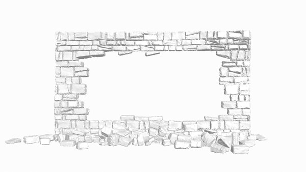 Realistic stone wall collapse 3D model - TurboSquid 1700927