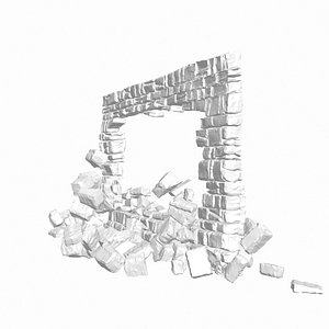 3D realistic stone wall collapse model - TurboSquid 1700932