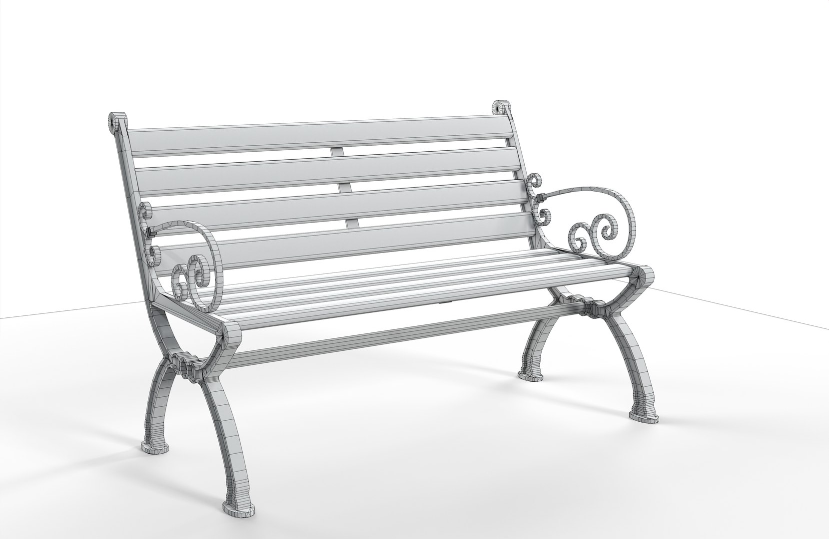 3D Vintage Street Bench - TurboSquid 2039995