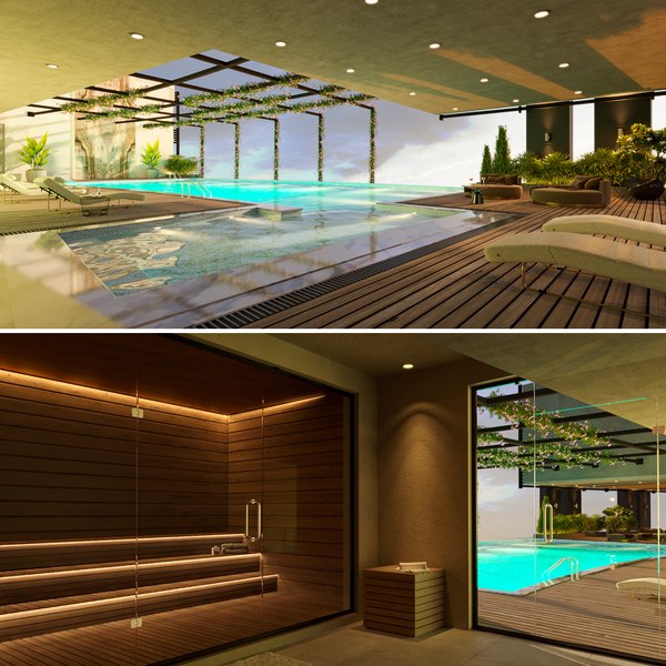 Pool and spa 3D model - TurboSquid 2013065