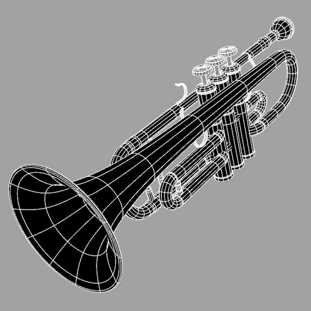 3d Obj Cartoon Trumpet