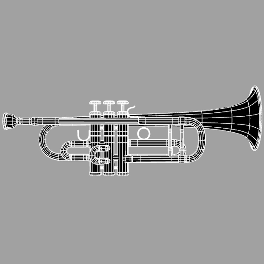 3d Obj Cartoon Trumpet