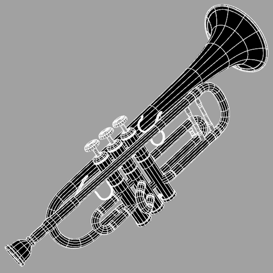 3d Obj Cartoon Trumpet
