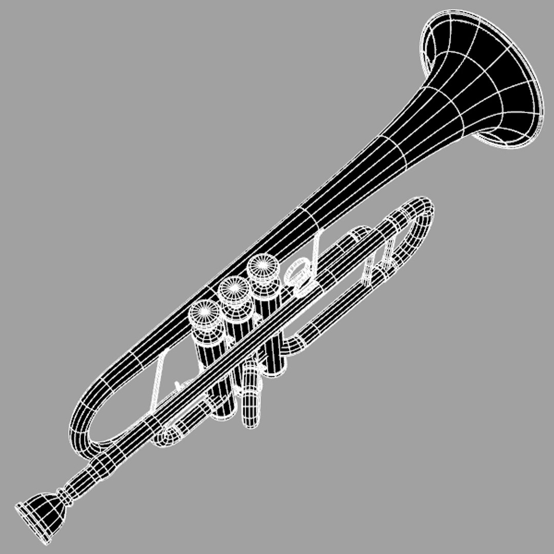 3d Obj Cartoon Trumpet