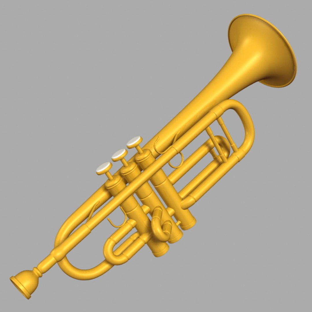 3d Obj Cartoon Trumpet