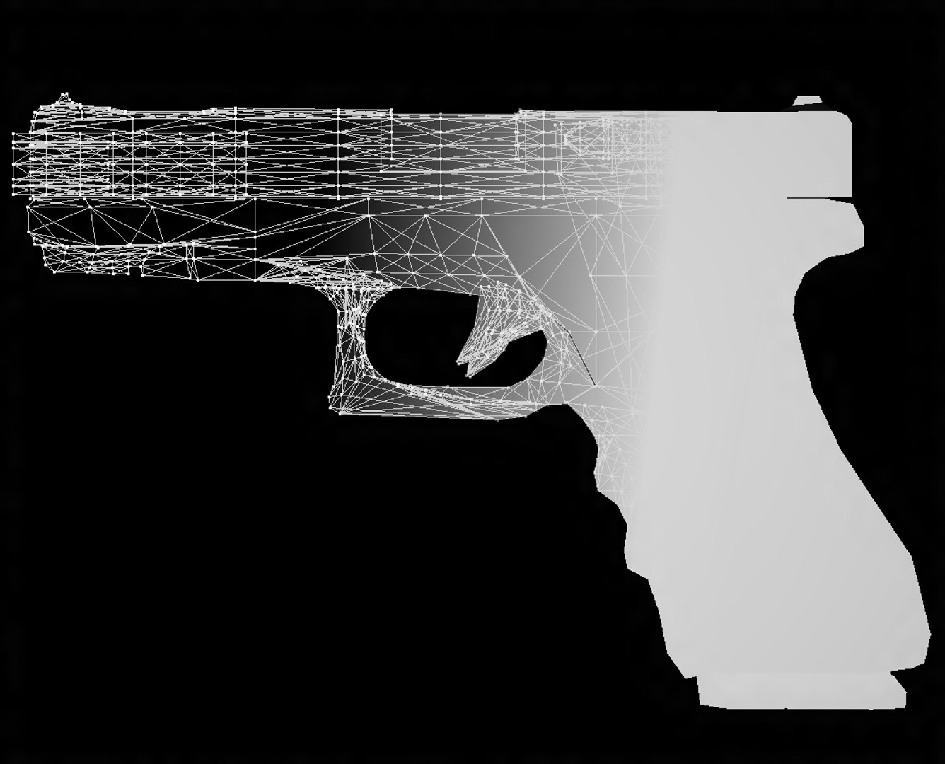 glock pistol gun bullet 3d model