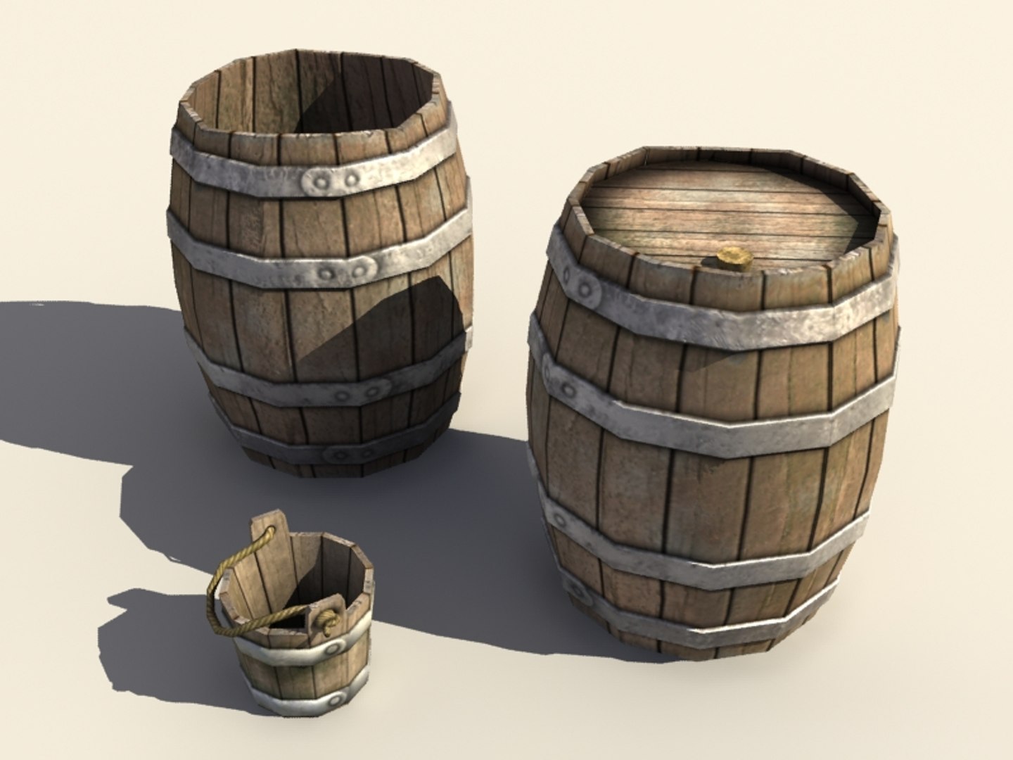 maya barrels bucket open