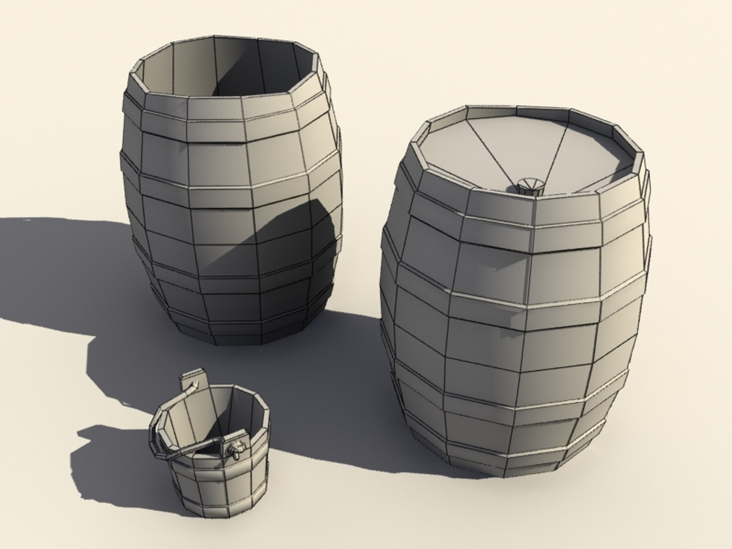 maya barrels bucket open