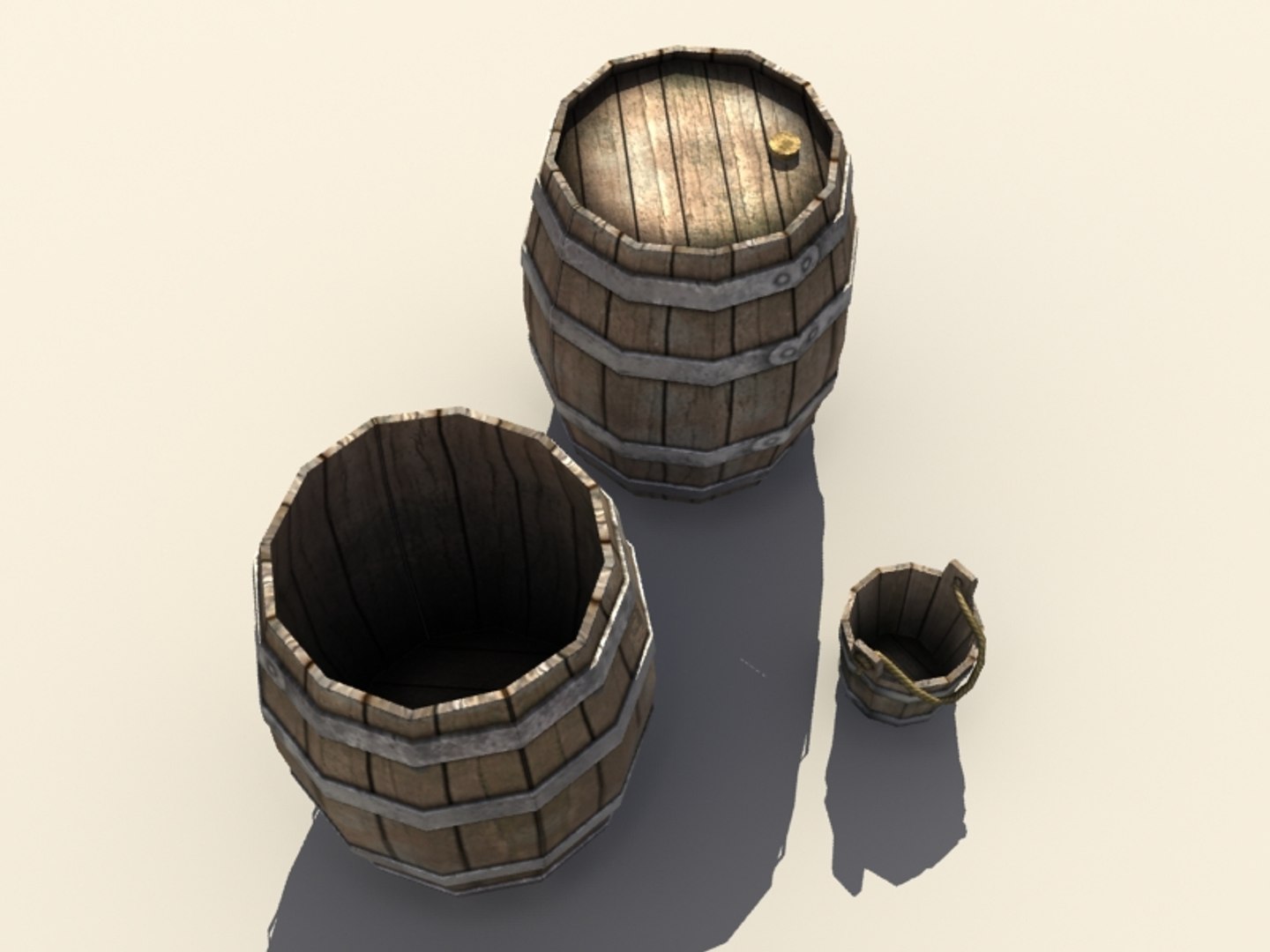 maya barrels bucket open
