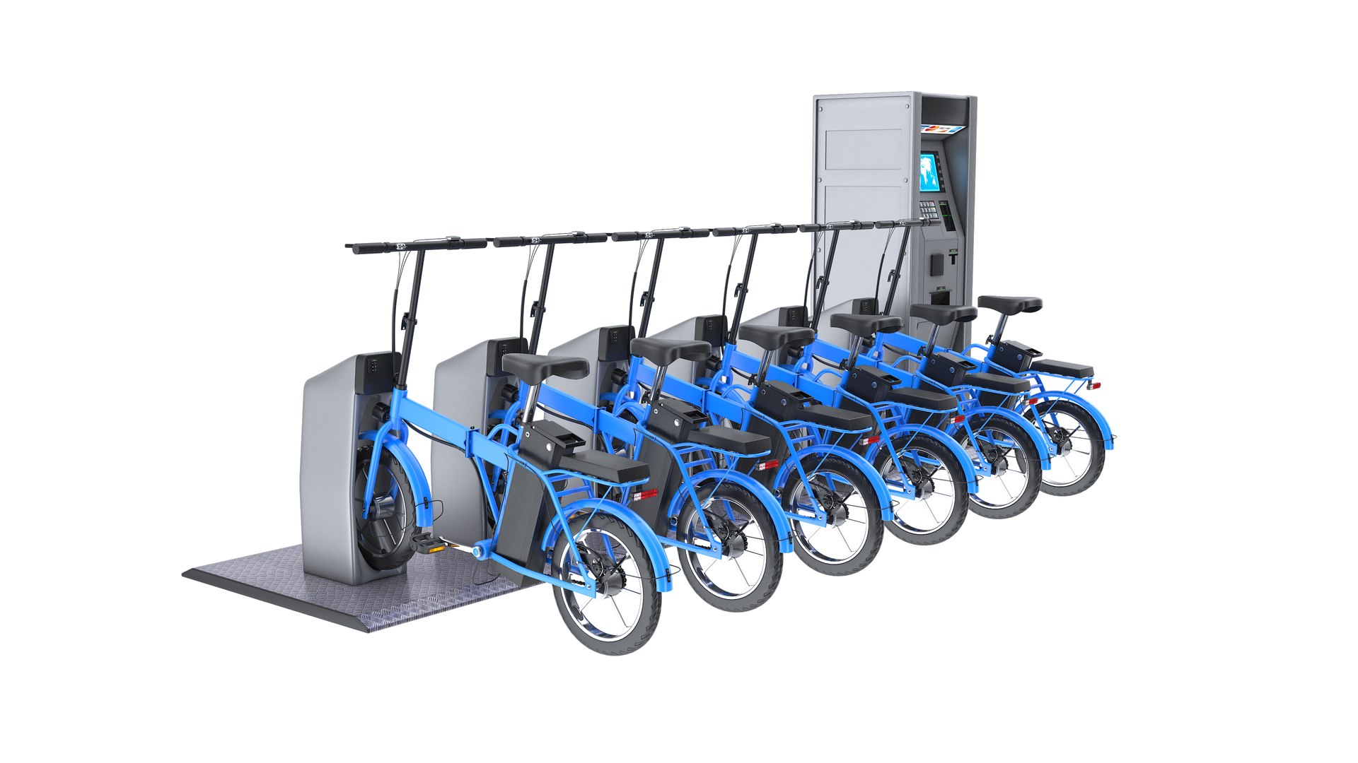 3D Sharing System Citi Bike Pay Station With Bicycles Model ...