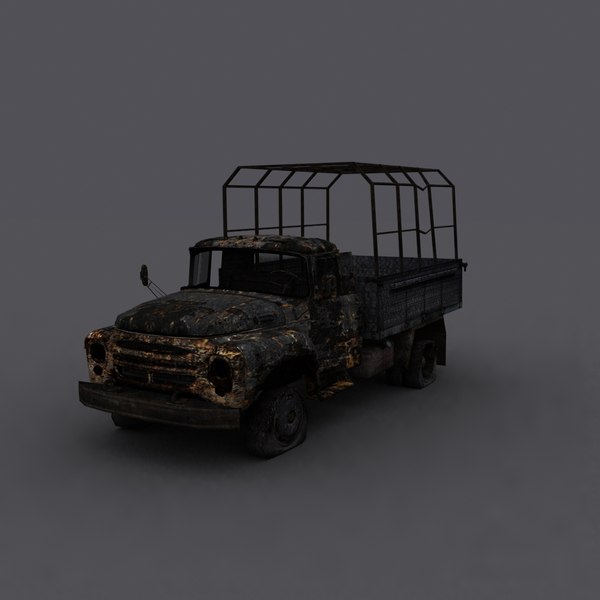 3d model truck burn burnt
