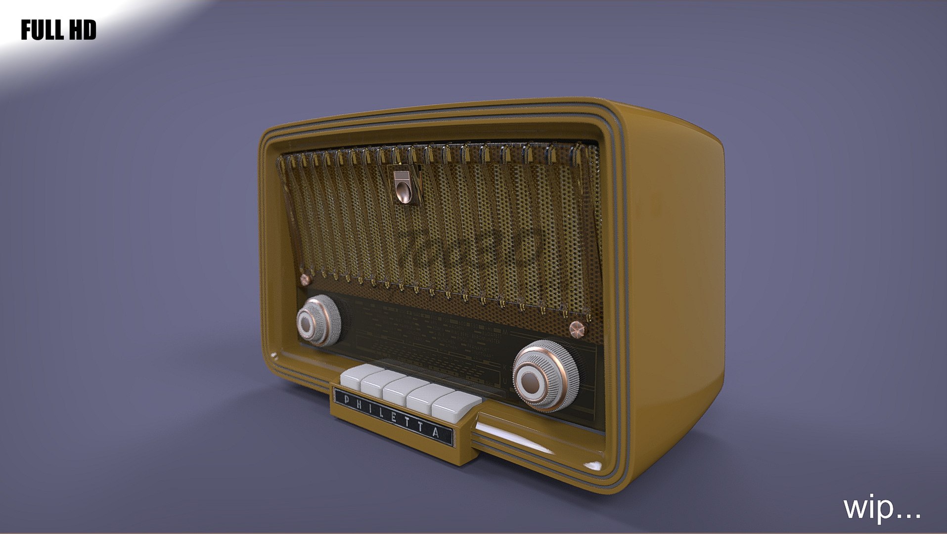 old radio 3d model