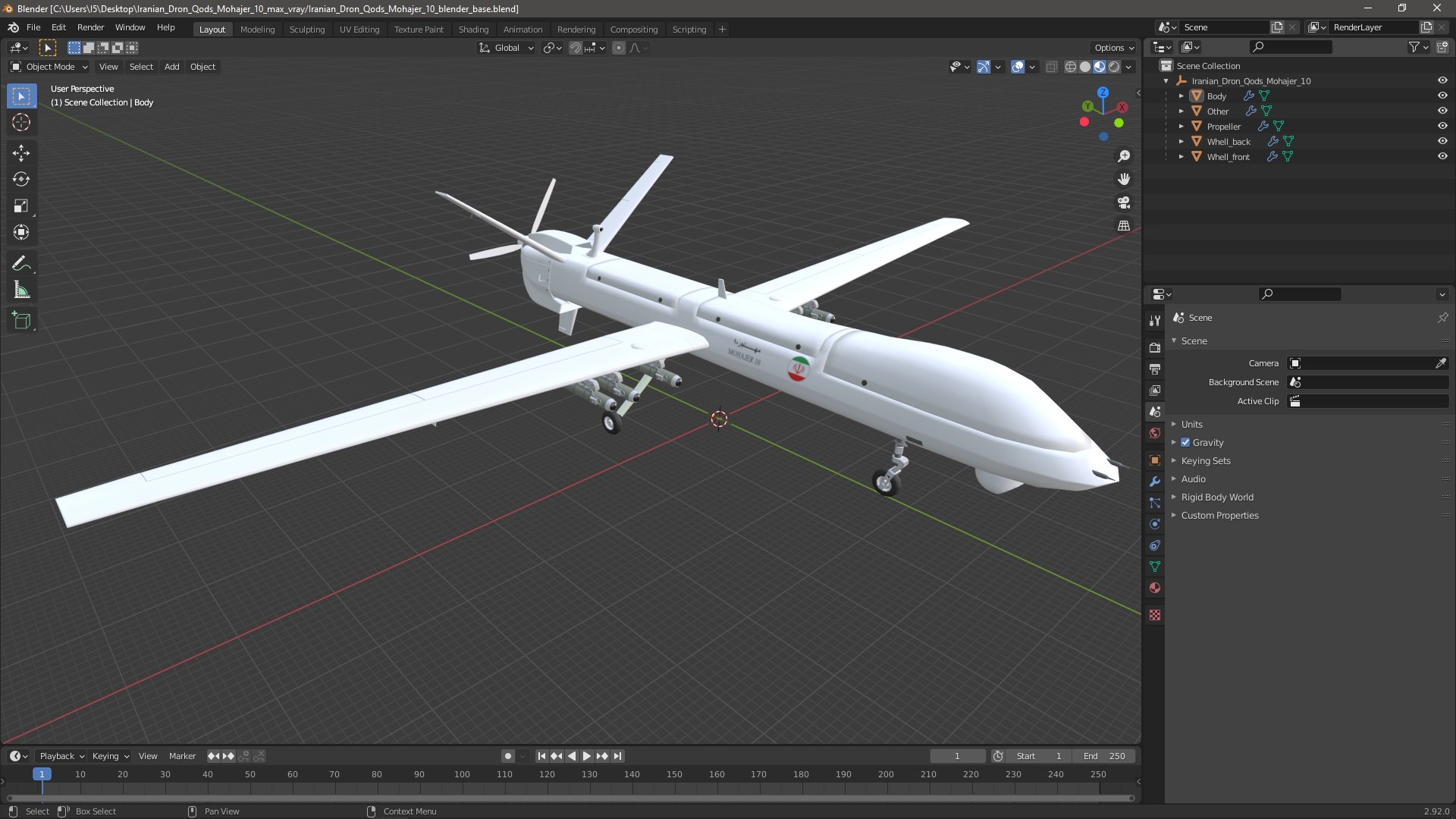 Iranian Dron Qods Mohajer 10 3D - TurboSquid 2225794