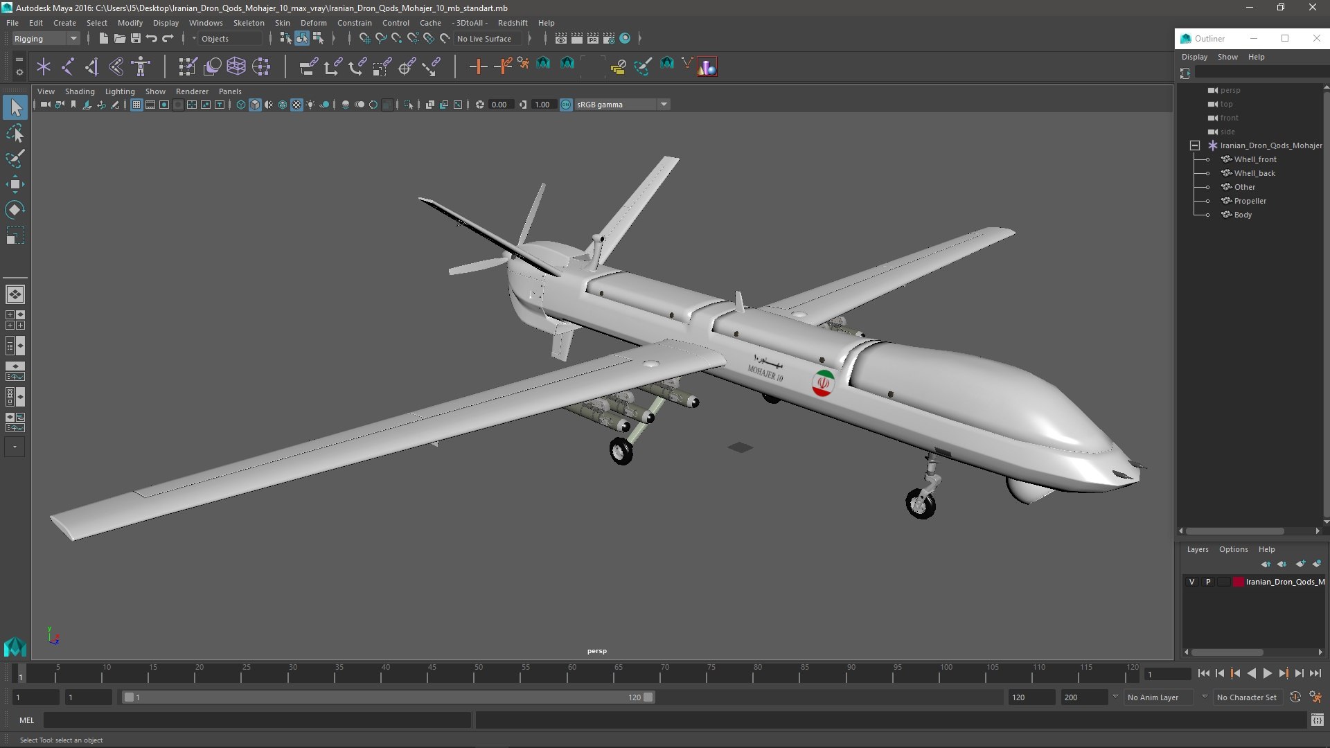 Iranian Dron Qods Mohajer 10 3D - TurboSquid 2225794