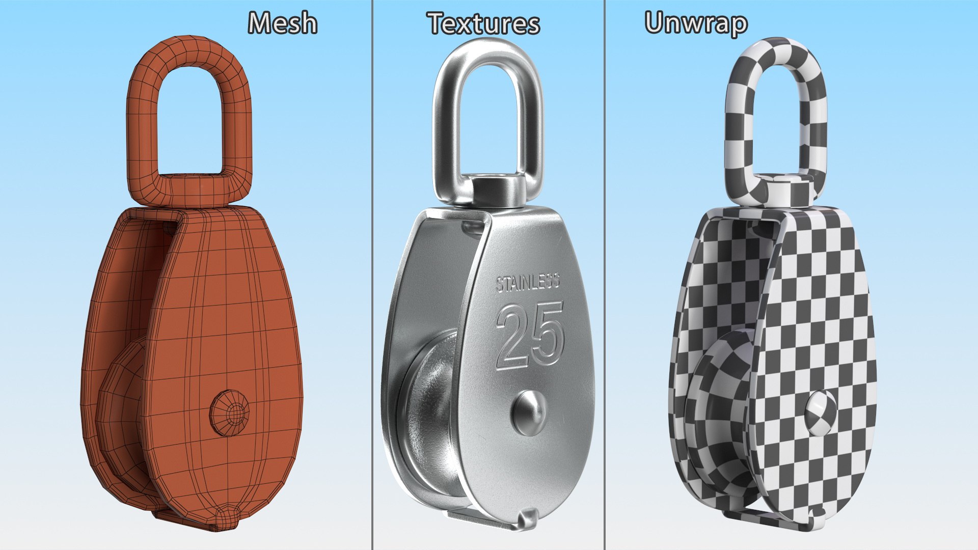 M25 Single Wheel Swivel Pulley 3D Model - TurboSquid 1956073