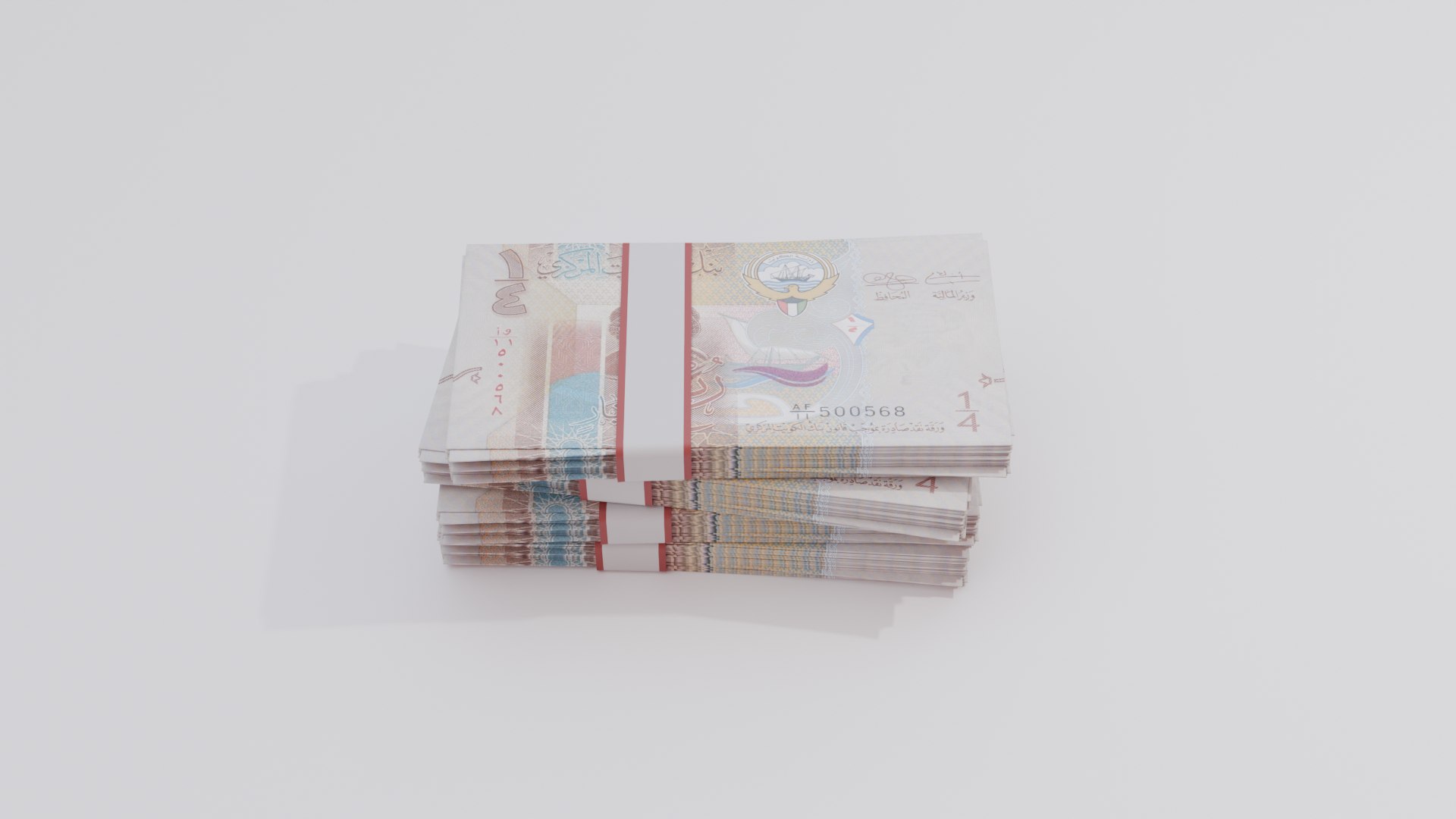 3D 1-4 Kuwait Kuwaiti Dinar Currency - TurboSquid 2401214