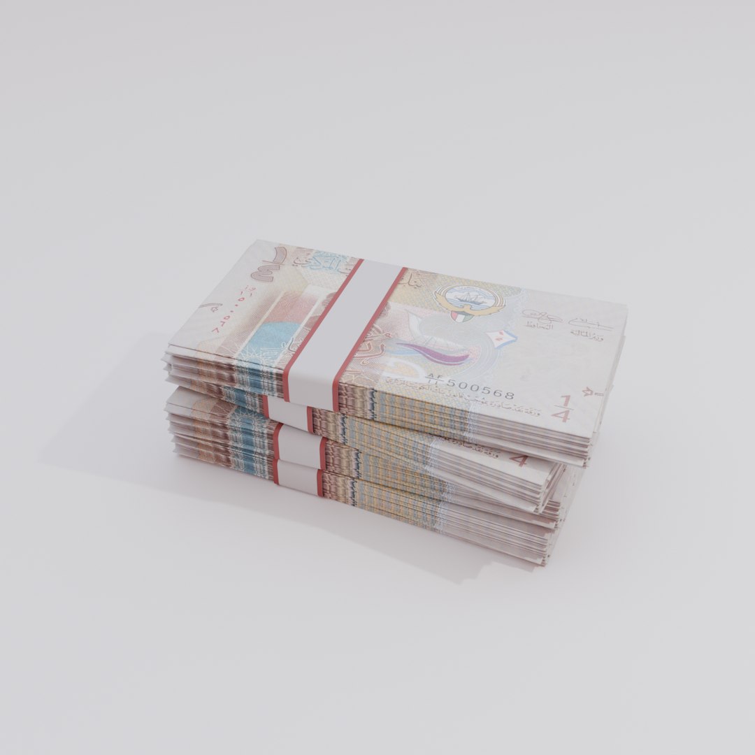 3D 1-4 Kuwait Kuwaiti Dinar Currency - TurboSquid 2401214