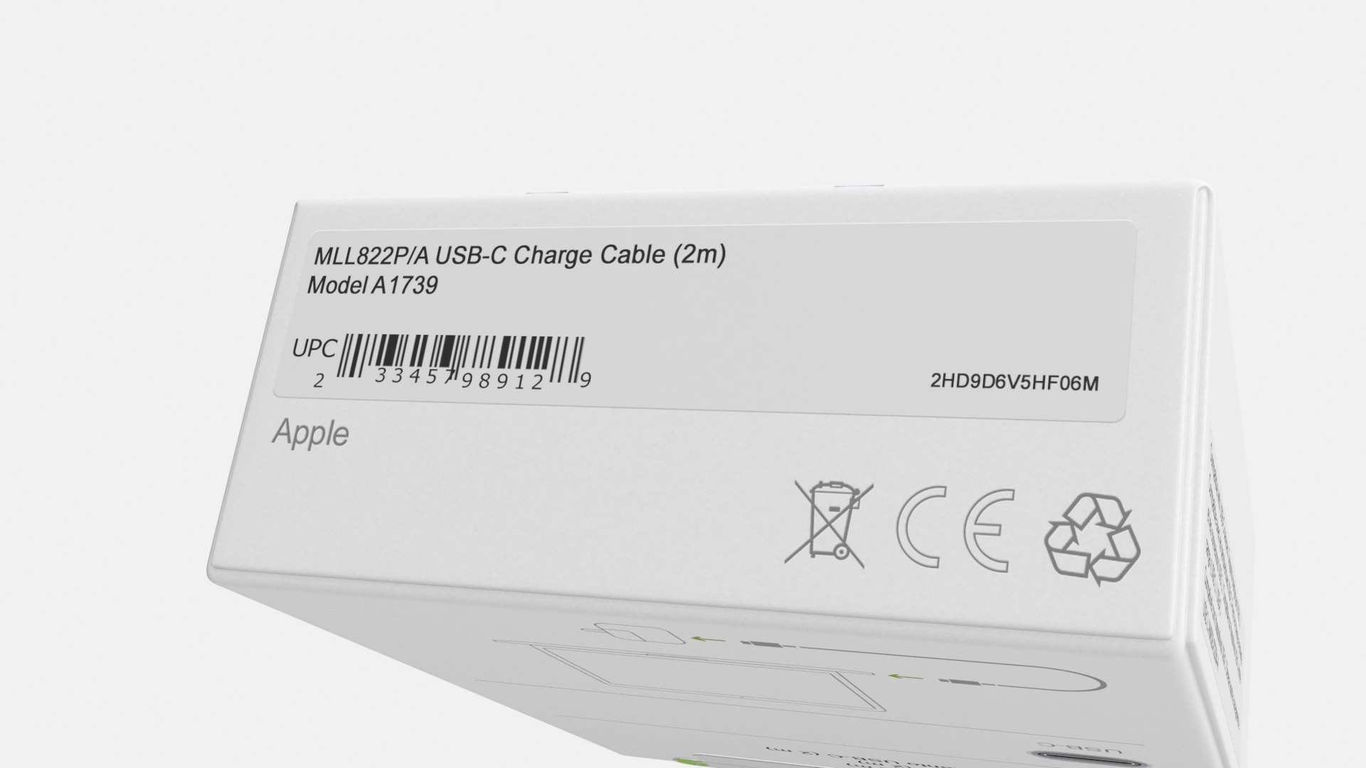 Apple USB-C Charge Cable Packaging 3D Model - TurboSquid 2220949