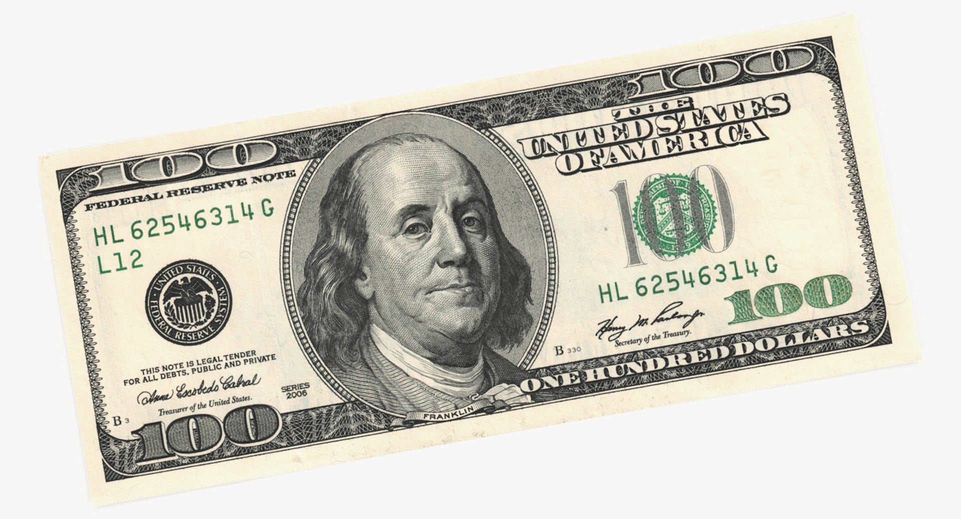 100 Dollar Bill 3D Model - TurboSquid 1230751