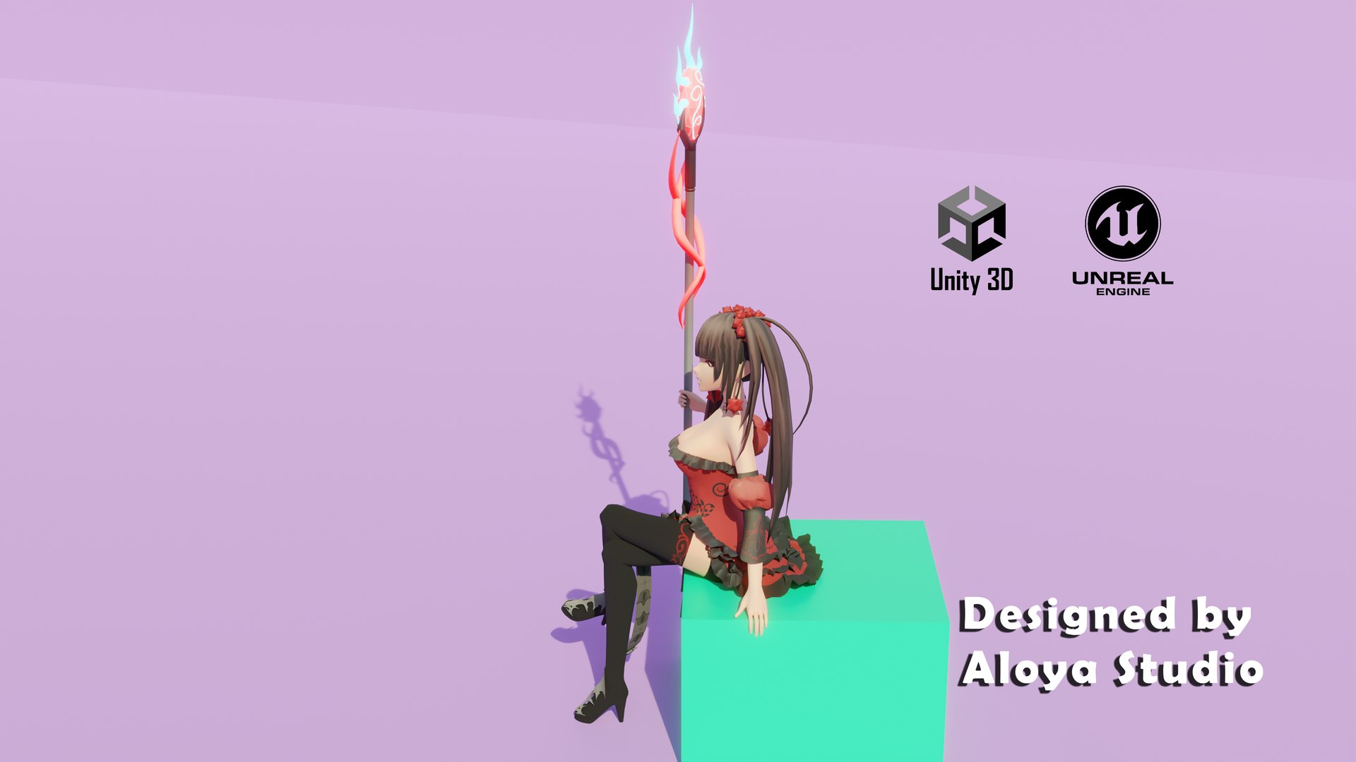 3d Female Magical Fantasy Anime Character Ready To Unity Unreal