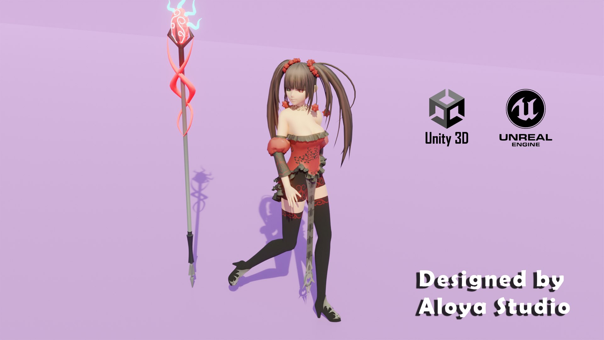 3D Female Magical Fantasy - Anime Character - Ready To Unity - Unreal ...