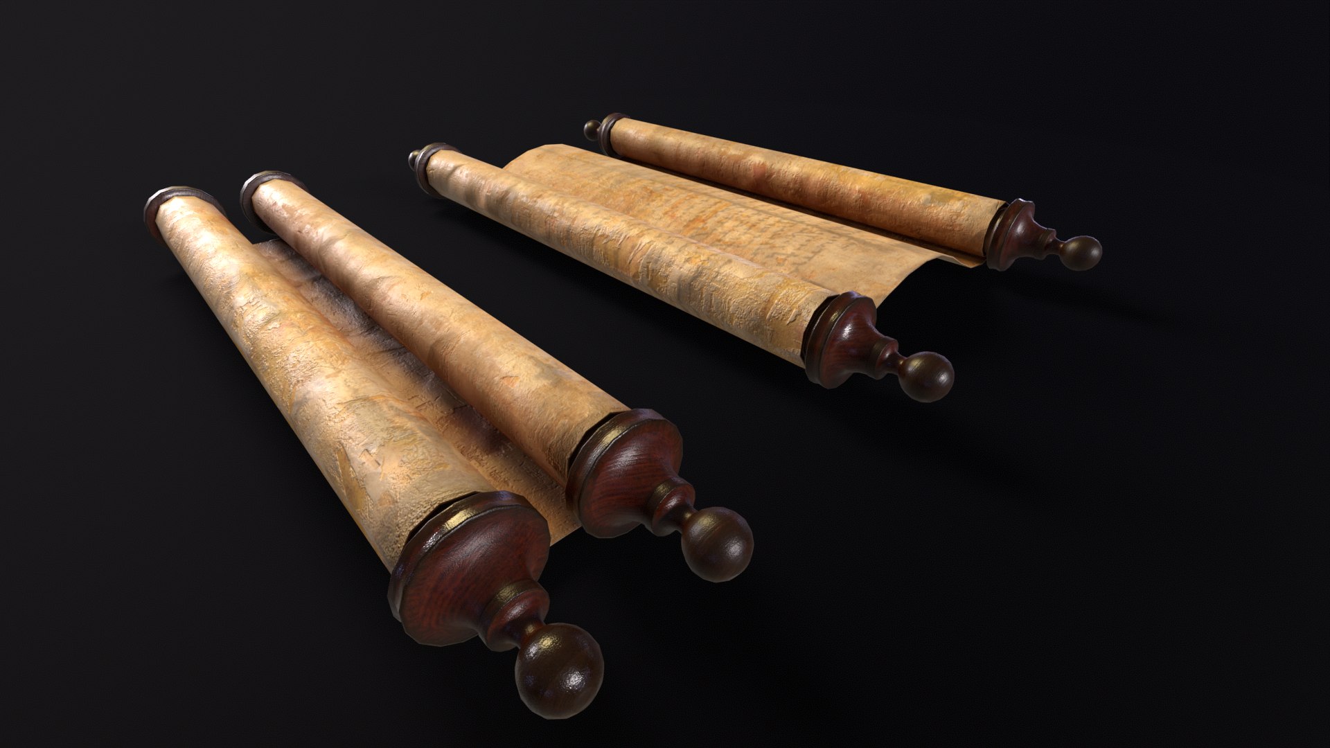 3D Model Old Medieval Scrolls - TurboSquid 2174940