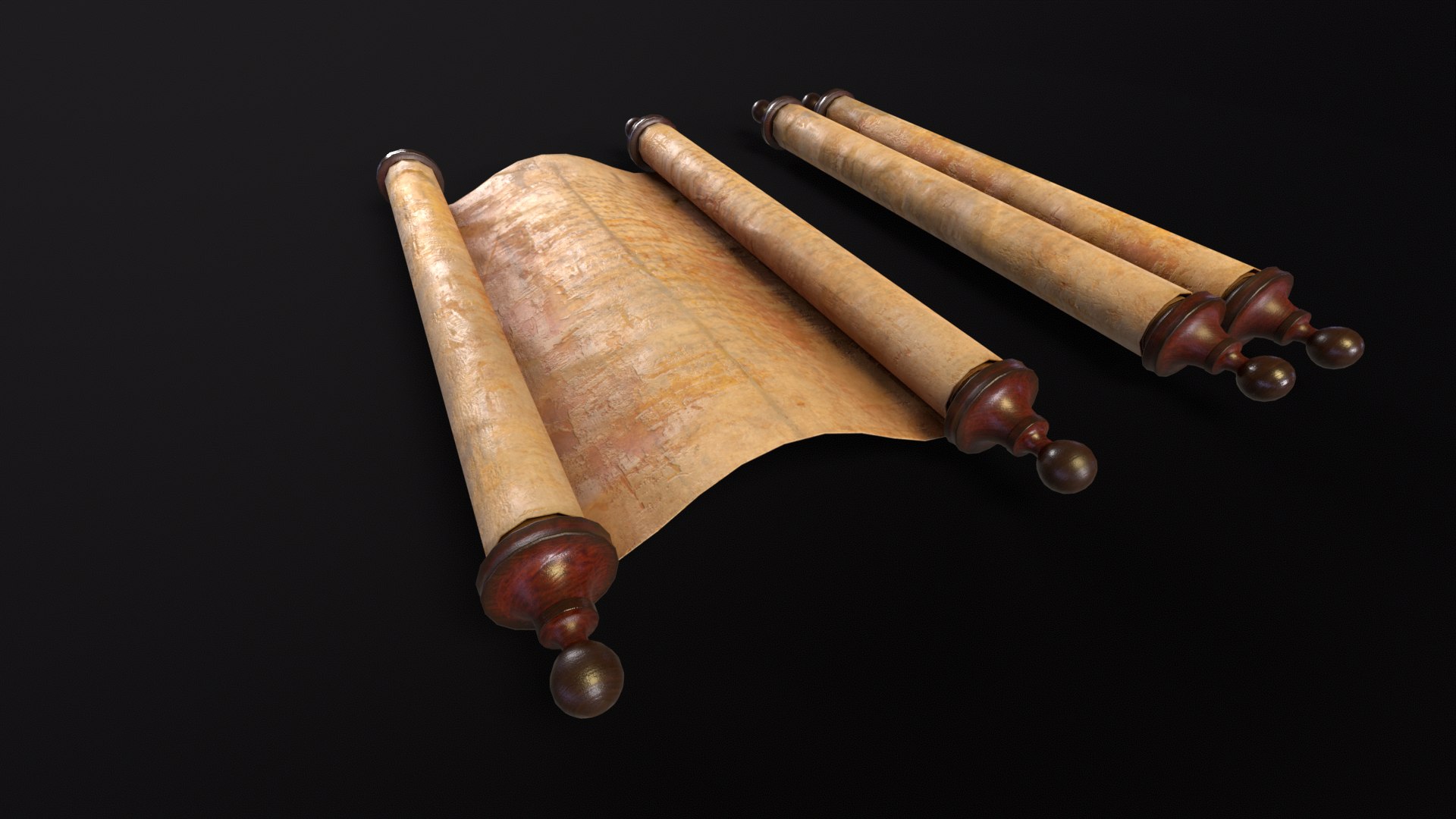 3D Model Old Medieval Scrolls - TurboSquid 2174940