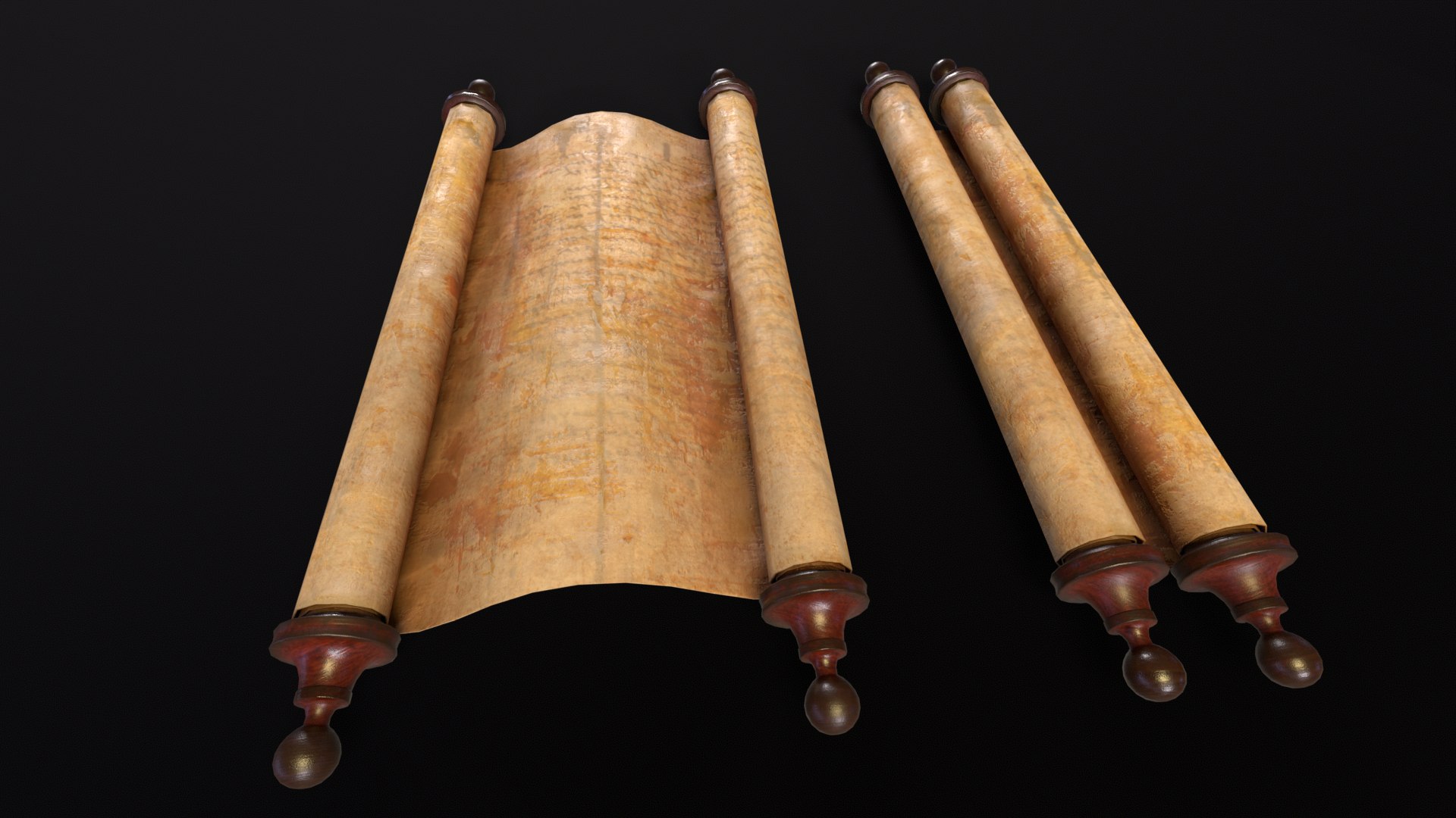 3D Model Old Medieval Scrolls - TurboSquid 2174940