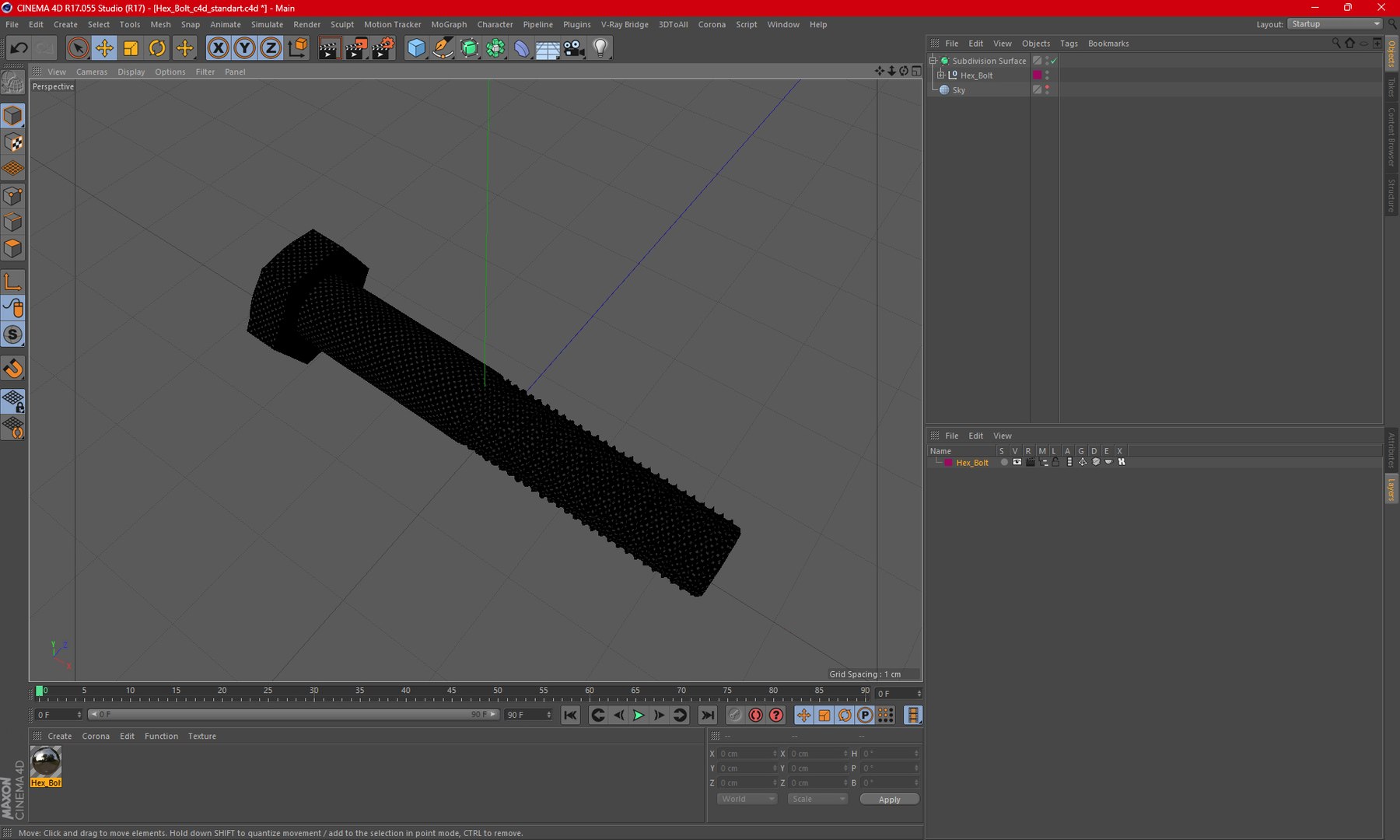 3D Hex Bolt For 3D Print - TurboSquid 2255018