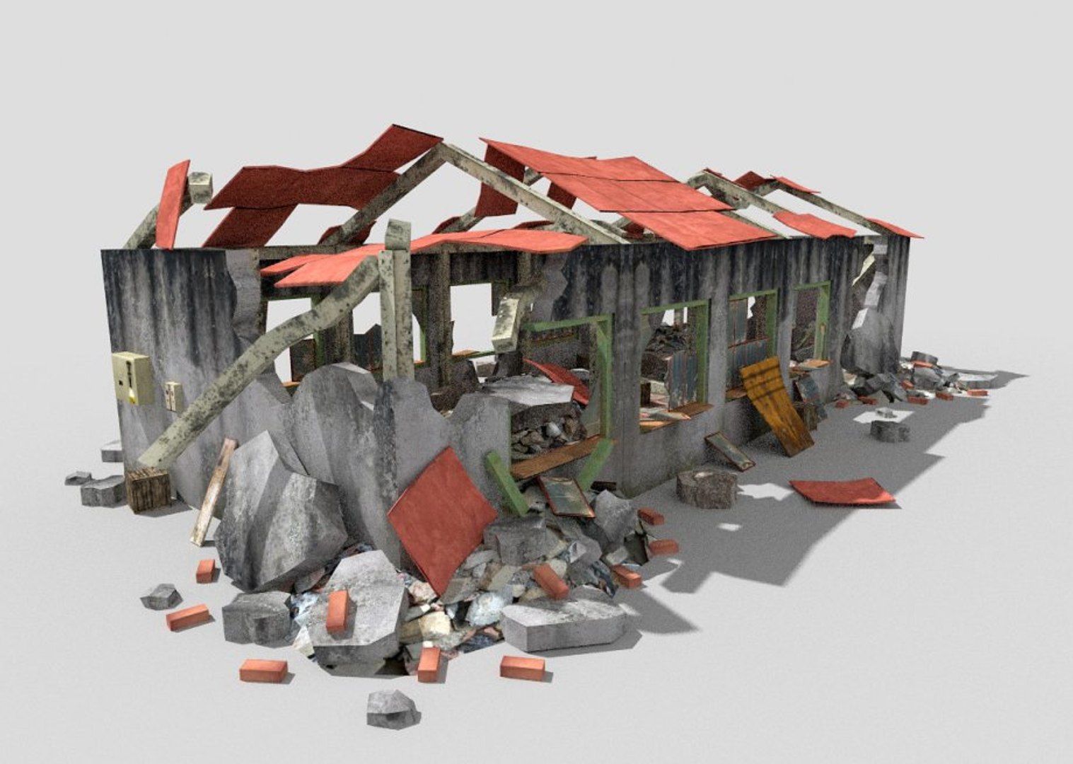 3d Destroyed Building