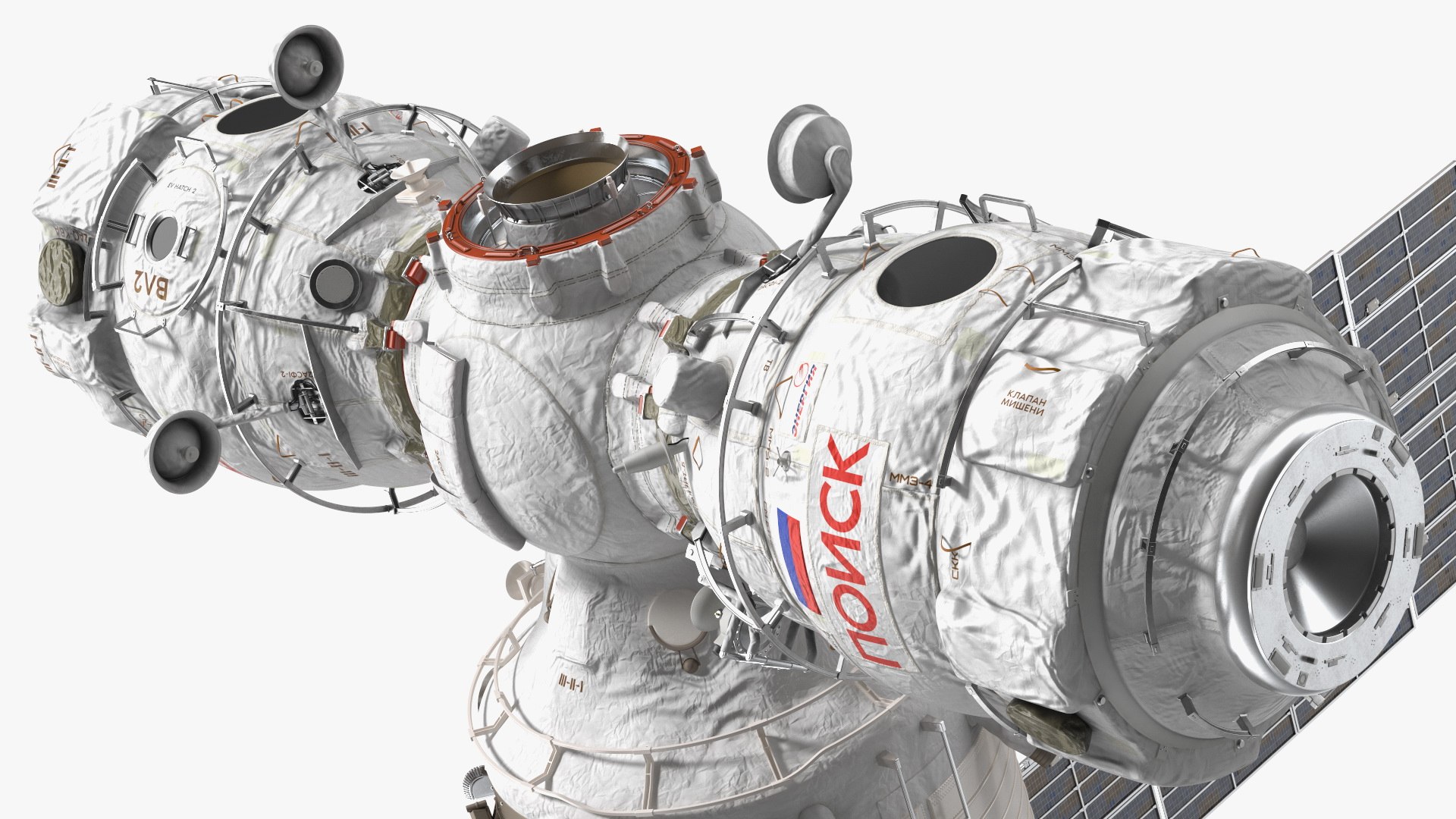 ISS Zvezda With Poisk And Pirs Modules 3D - TurboSquid 1853397