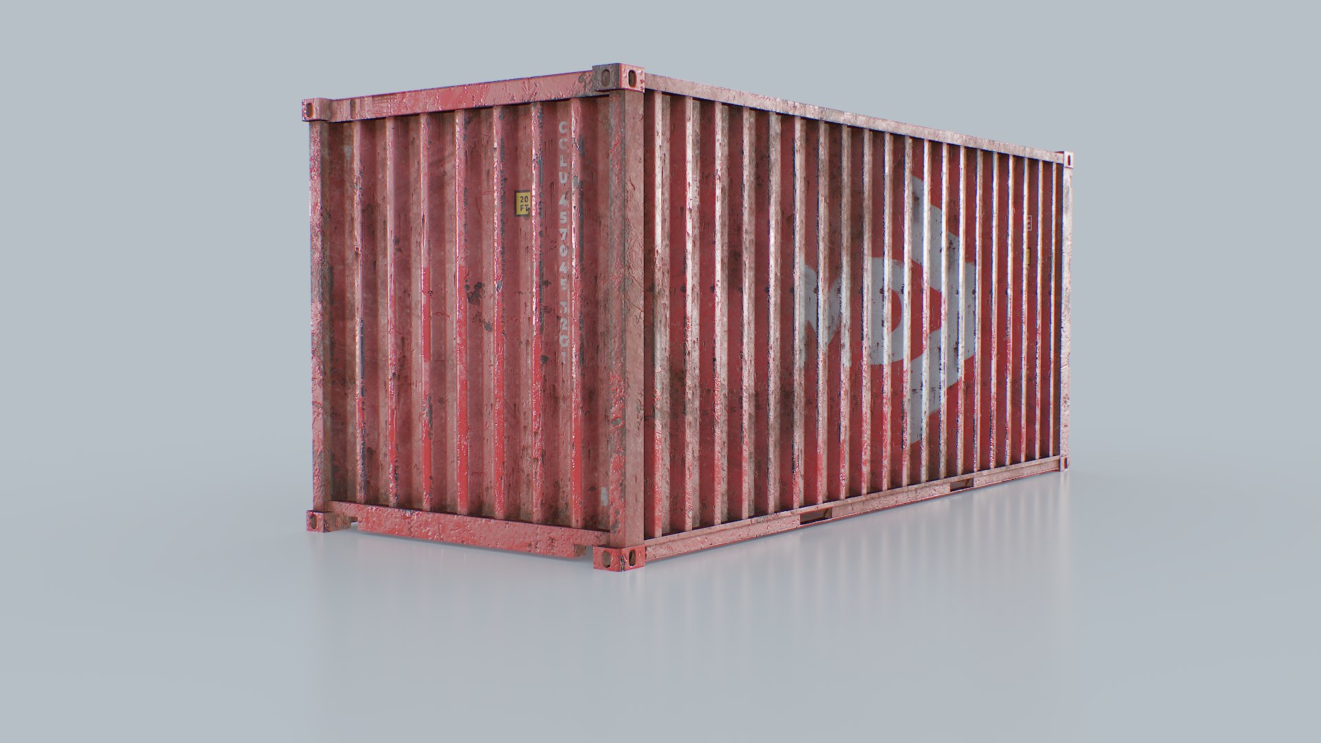 Shipping Container 20ft Red Color Low-poly 3D Model - TurboSquid 2337537