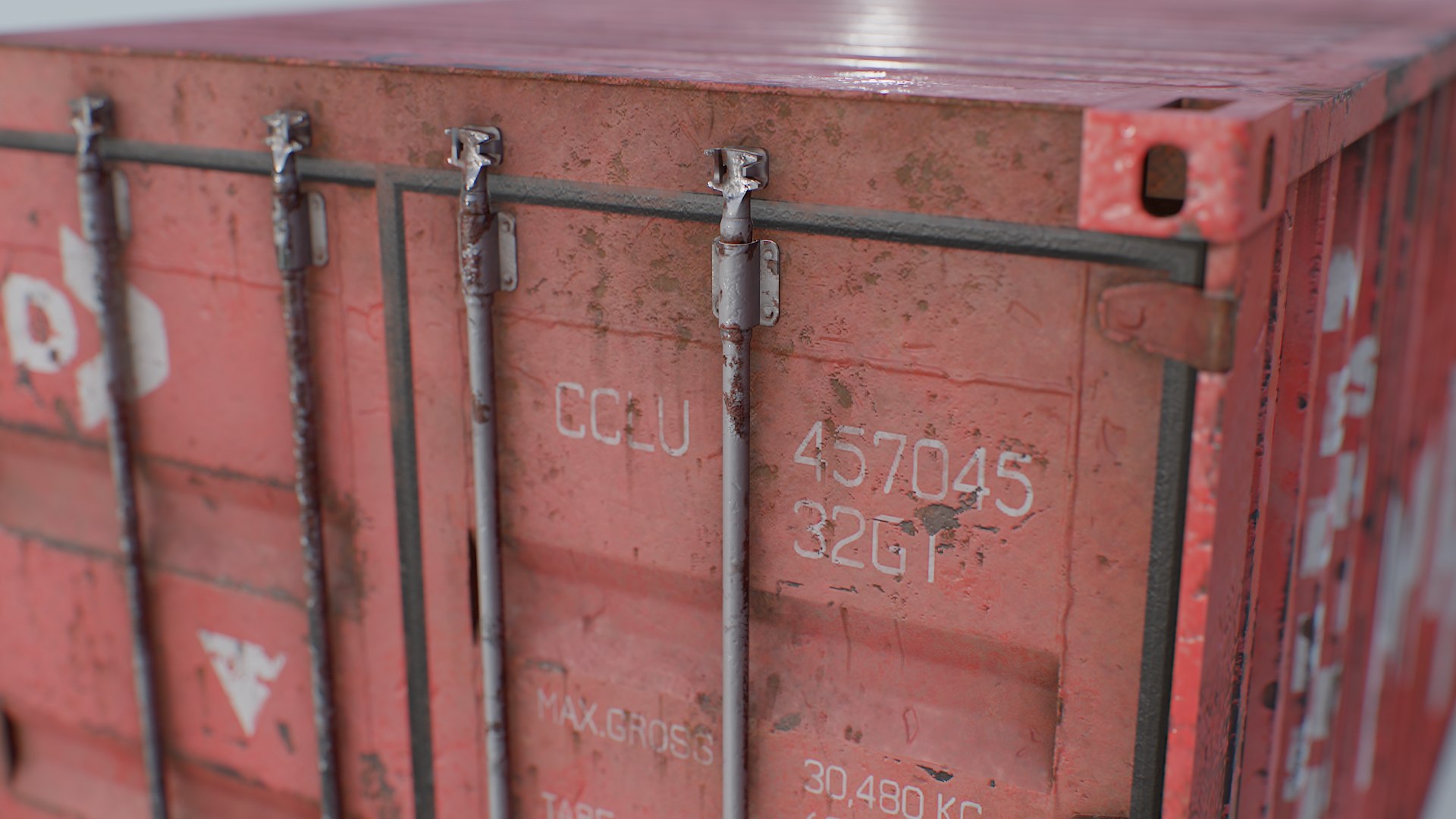 Shipping Container 20ft Red Color Low-poly 3D Model - TurboSquid 2337537