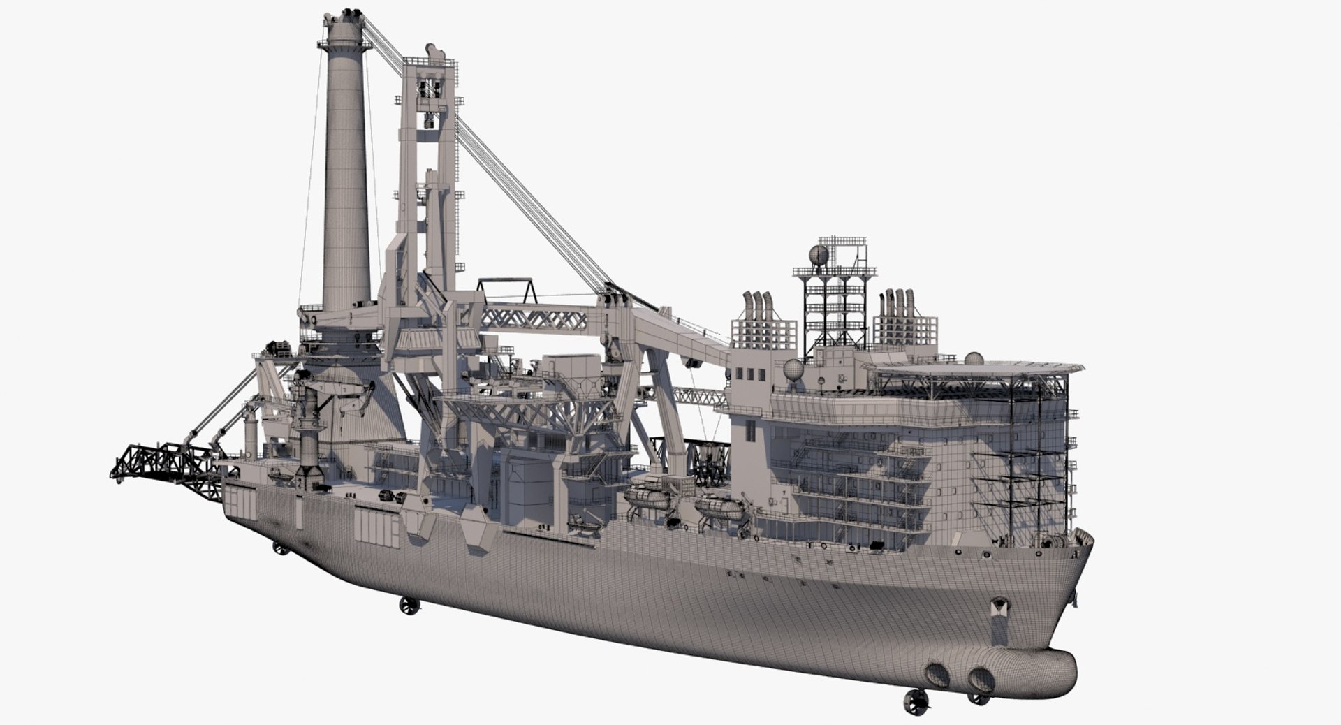 Vessels lay offshore 3D - TurboSquid 1241641