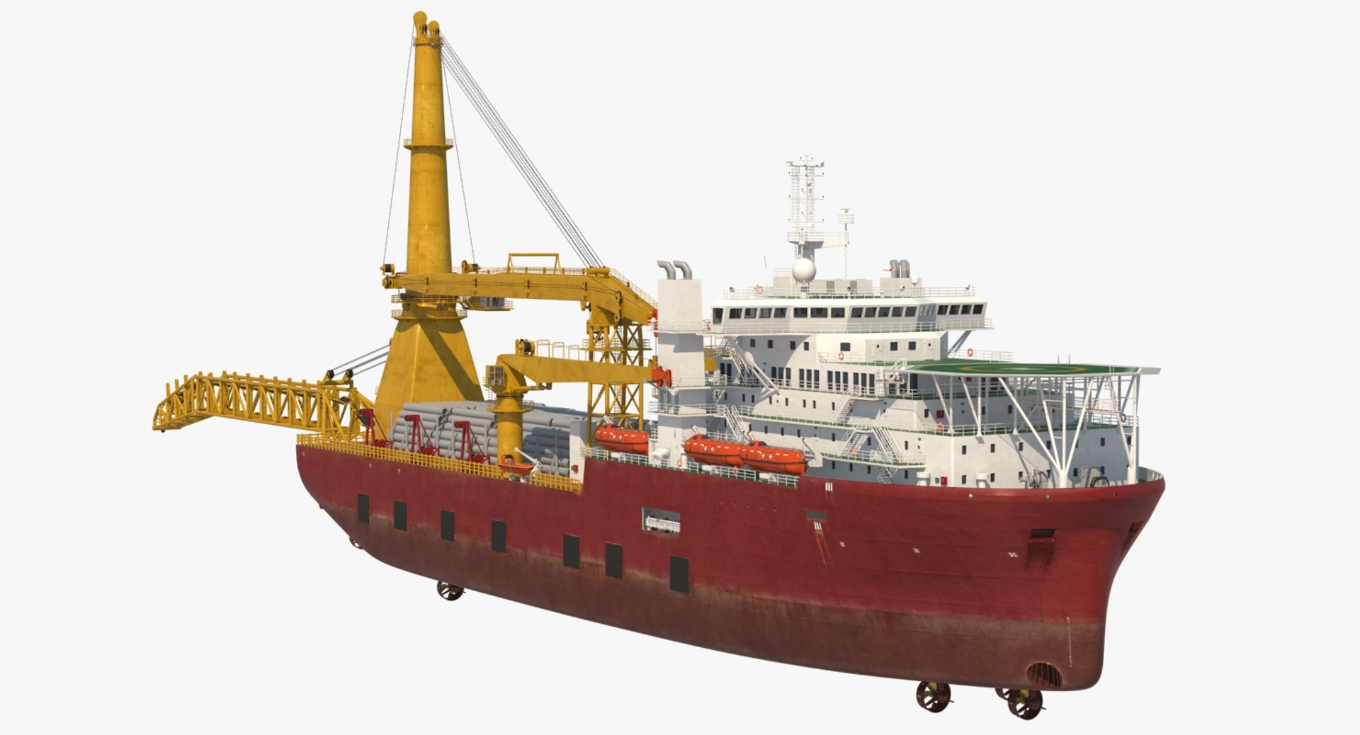 Vessels lay offshore 3D - TurboSquid 1241641