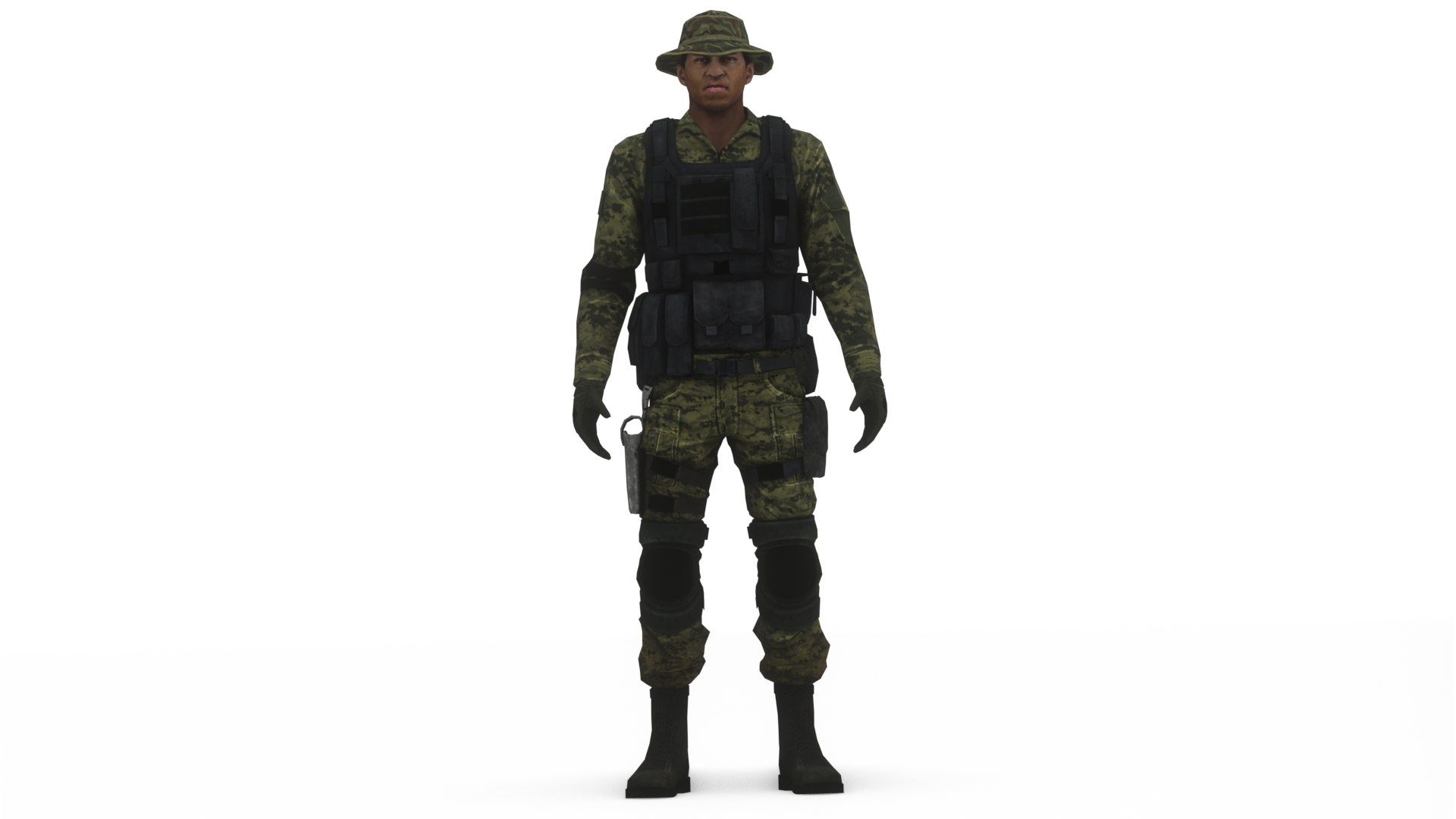 3D Army Soldiers Collection 4 Rigged Military Characters Model ...