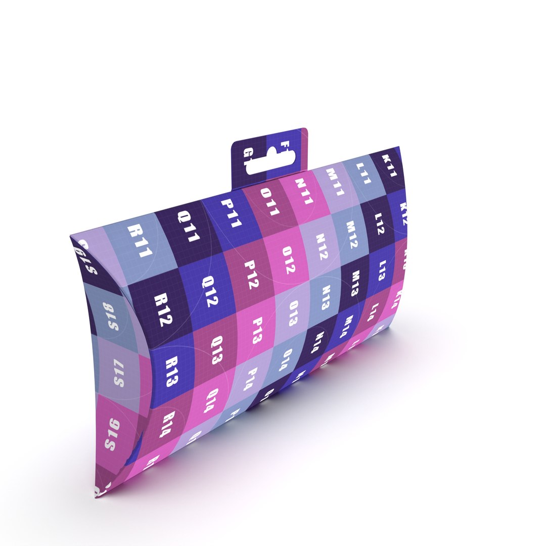 Pillow Pack Packaging Box With Hanger Hole 3D Model - TurboSquid 2385262