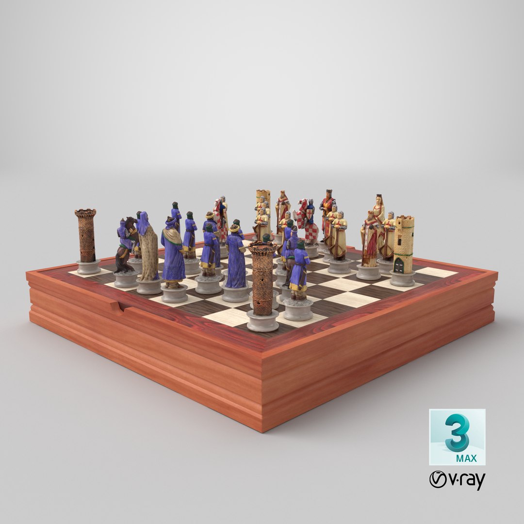 3D Chess Board Set 01 Model - TurboSquid 1569651