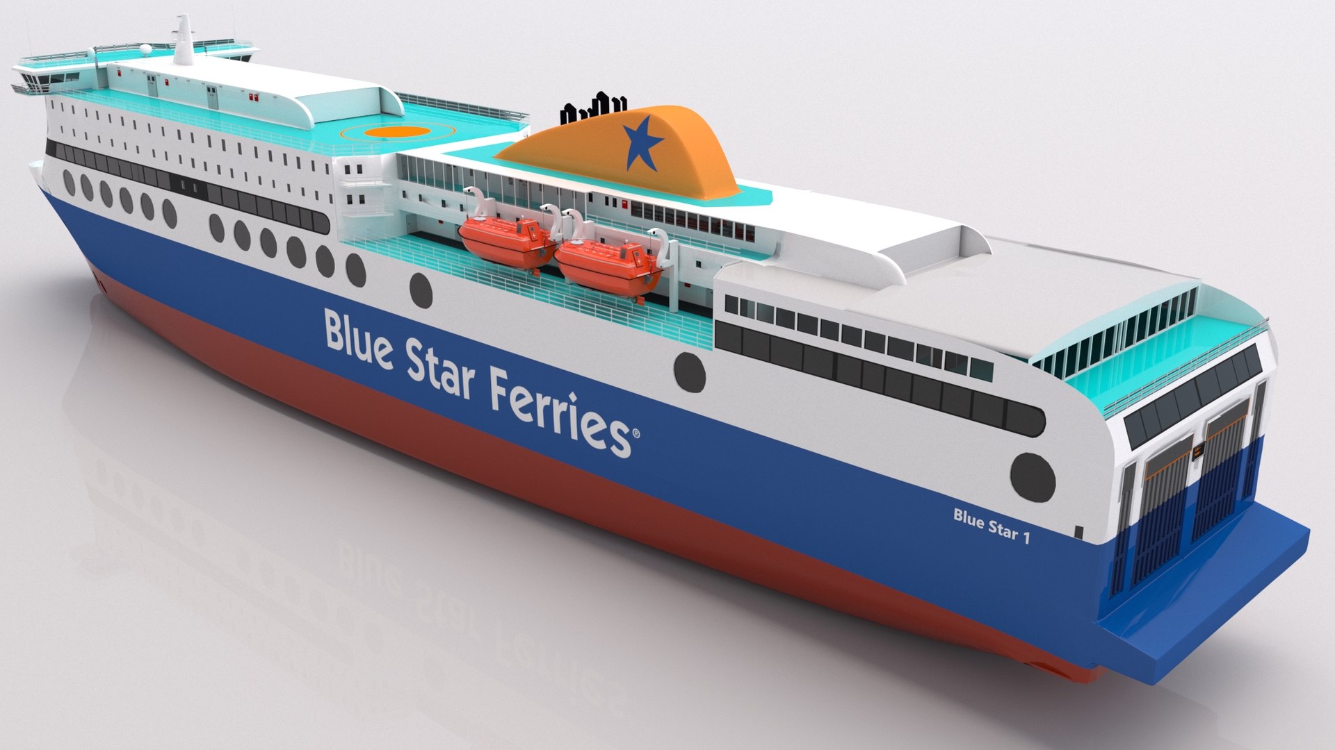 3D Blue Star Ferries - TurboSquid 1543962