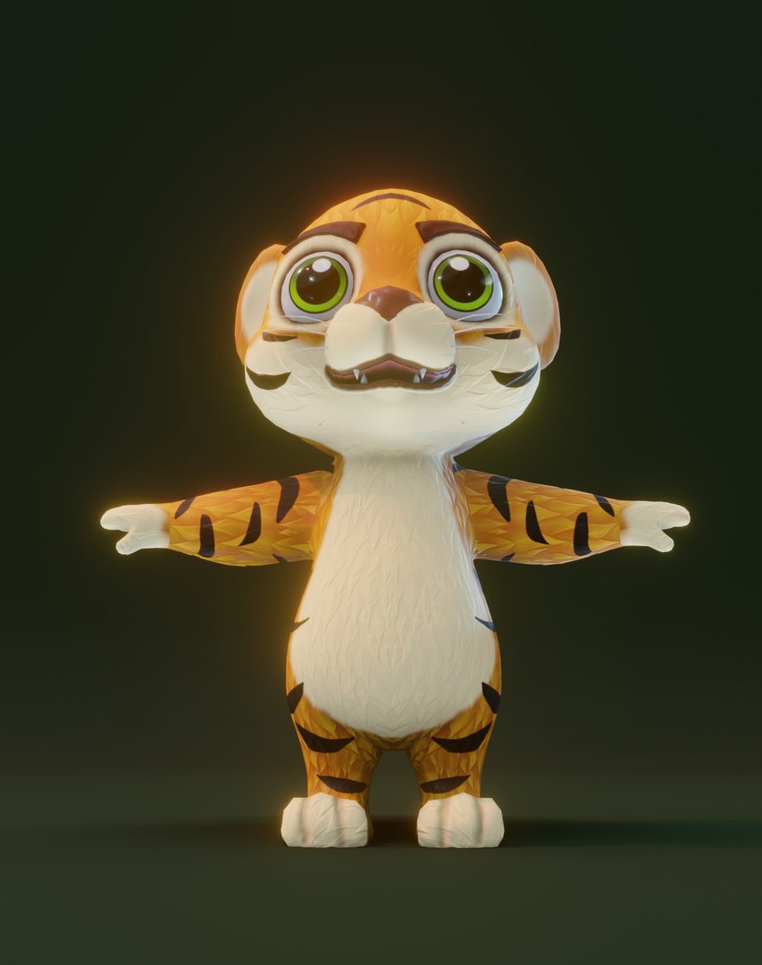 Cartoon Tiger Rigged 3D Model 3D - TurboSquid 1812939