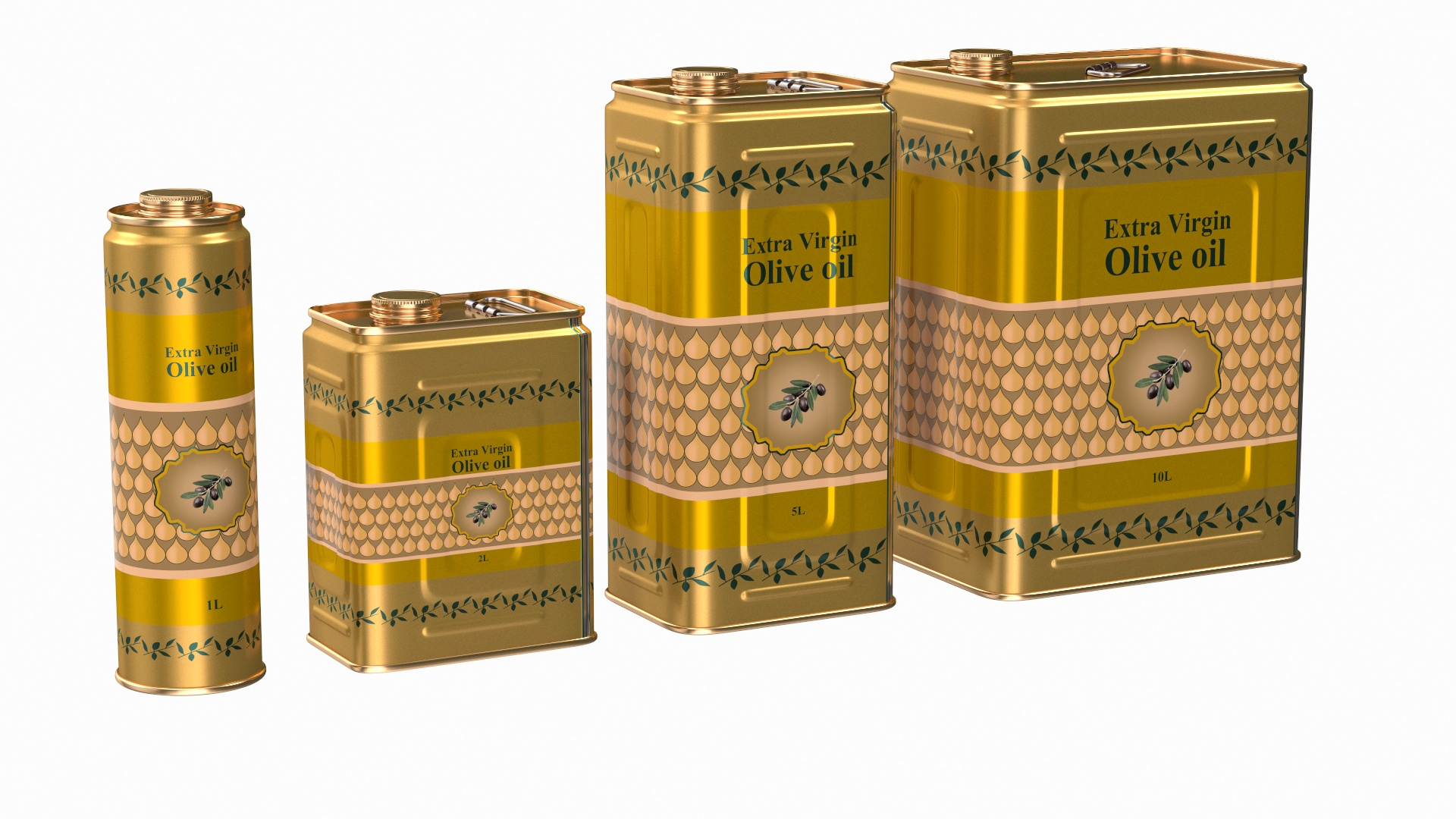 Olive Oil Tin Set Model - TurboSquid 1596469