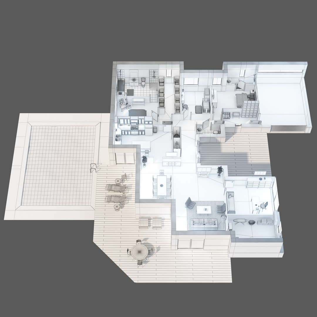 3D Lighting Floor Plan Scene Model - TurboSquid 1200746